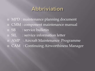 Aircraft maintenance programme | PPTX