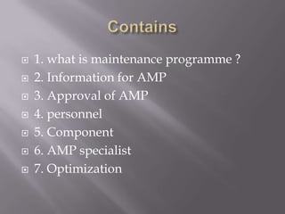 Aircraft maintenance programme | PPTX