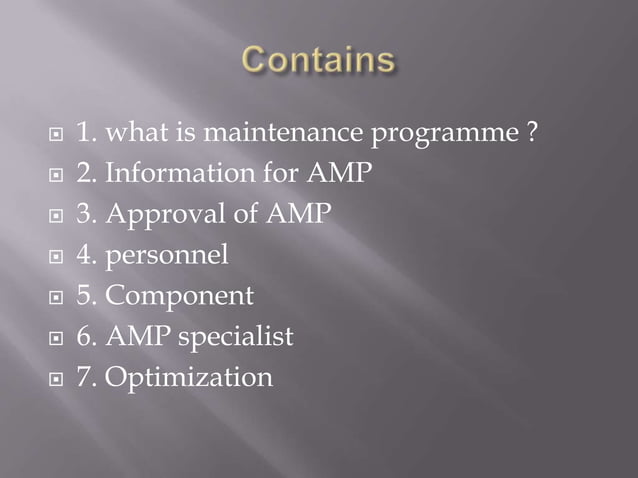Aircraft Maintenance Programme aircraft-maintenance-programme
