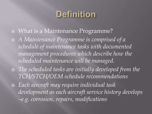 Aircraft Maintenance Programme aircraft-maintenance-programme