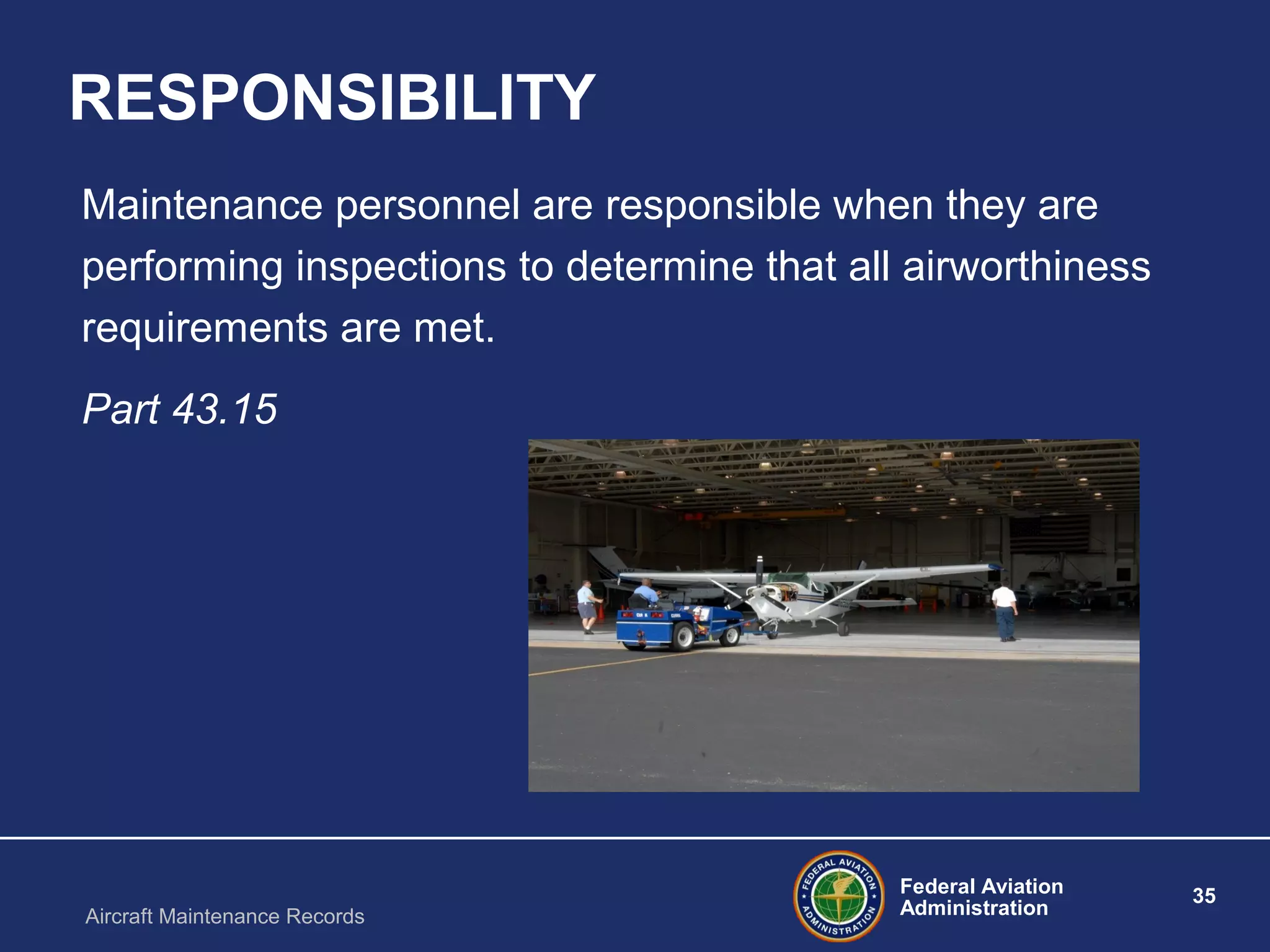 Aircraft Maintenance Records and Airworthiness Directives for General ...
