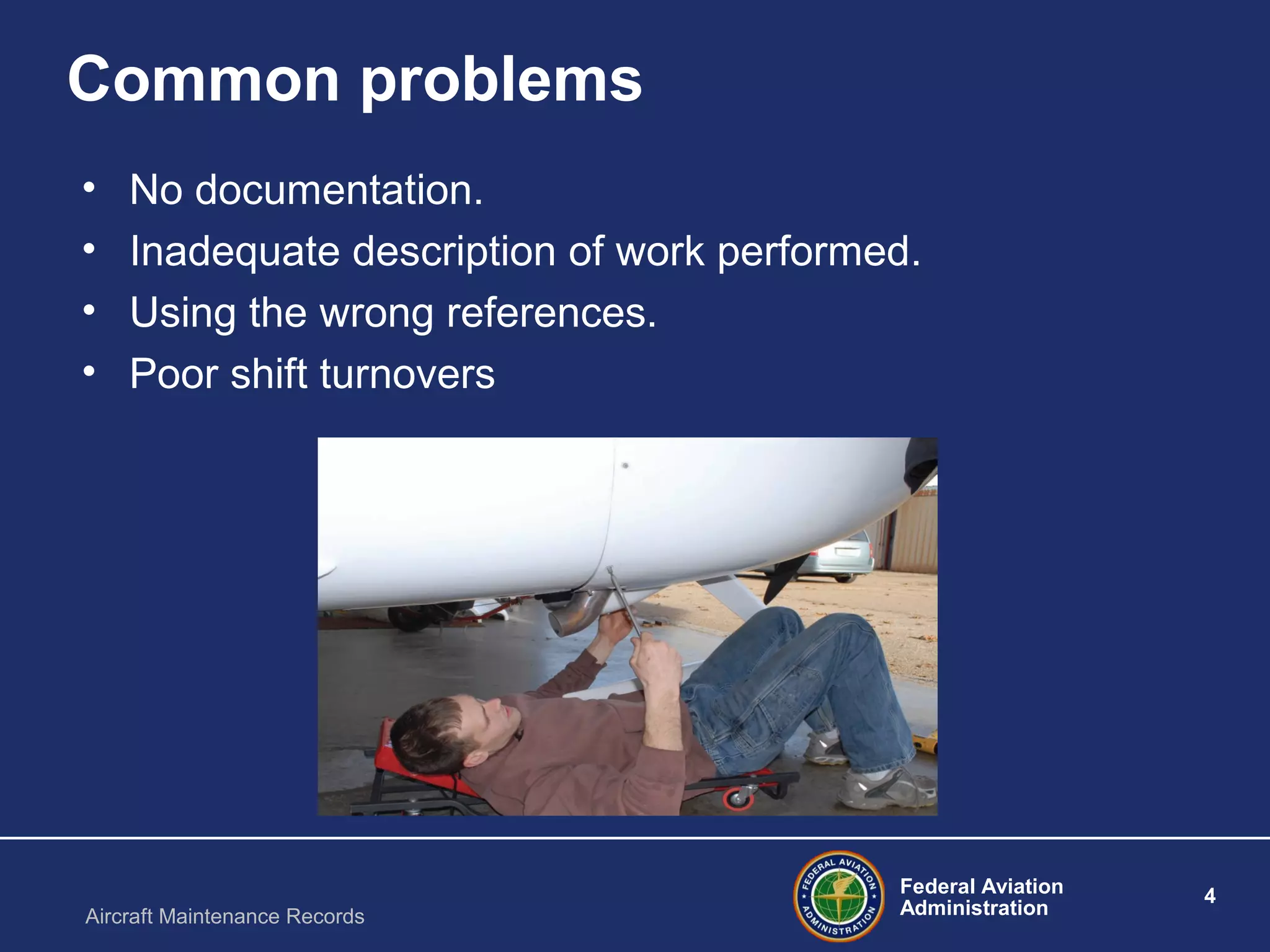 Aircraft Maintenance Records and Airworthiness Directives for General ...