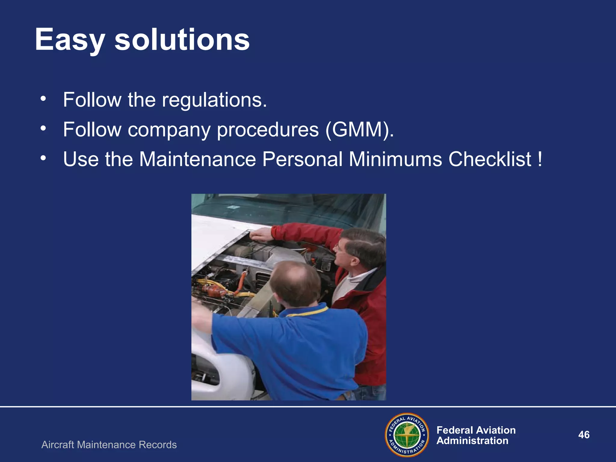 Aircraft Maintenance Records and Airworthiness Directives for General ...
