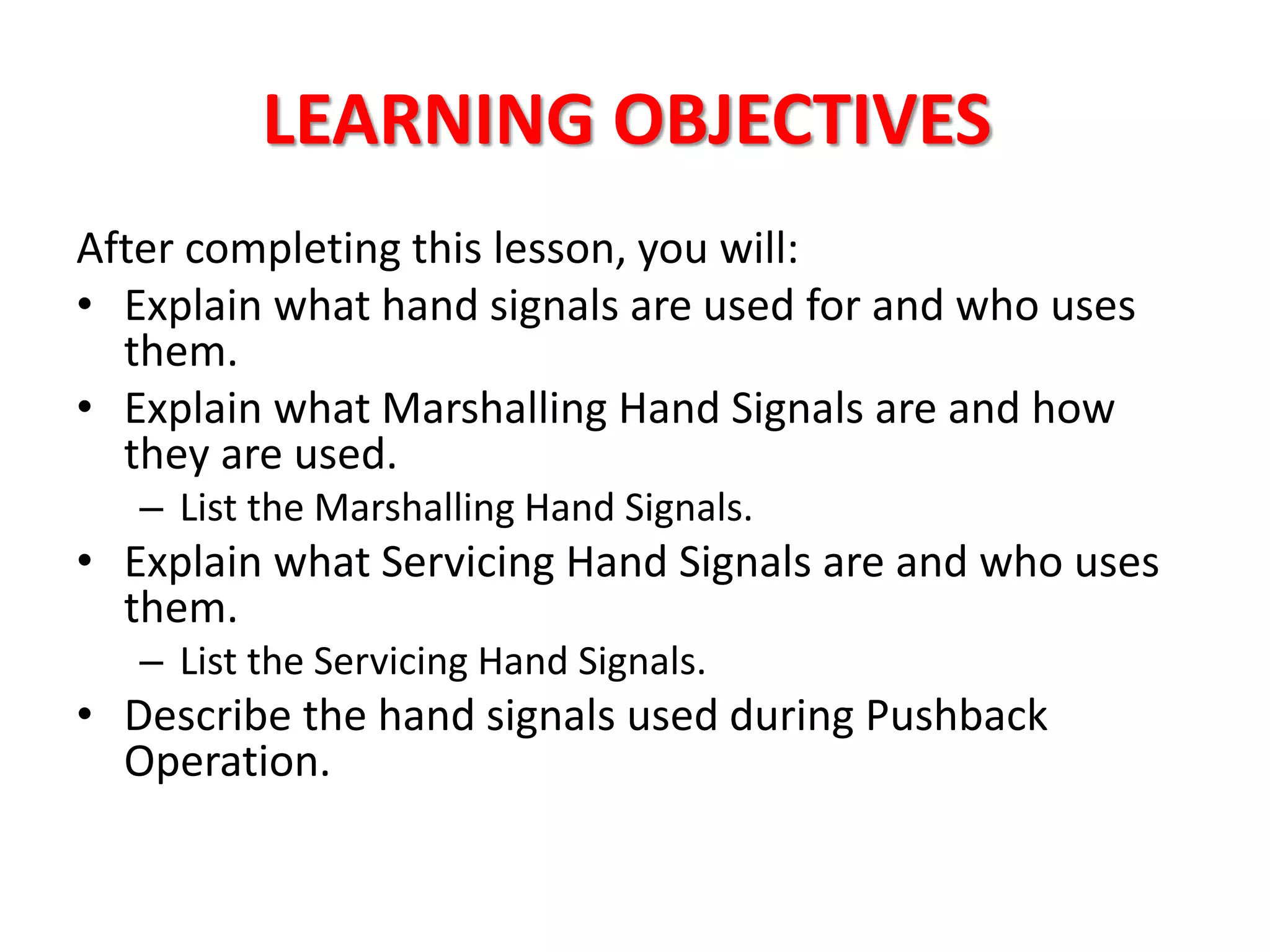 Aircraft marshalling | PPTX