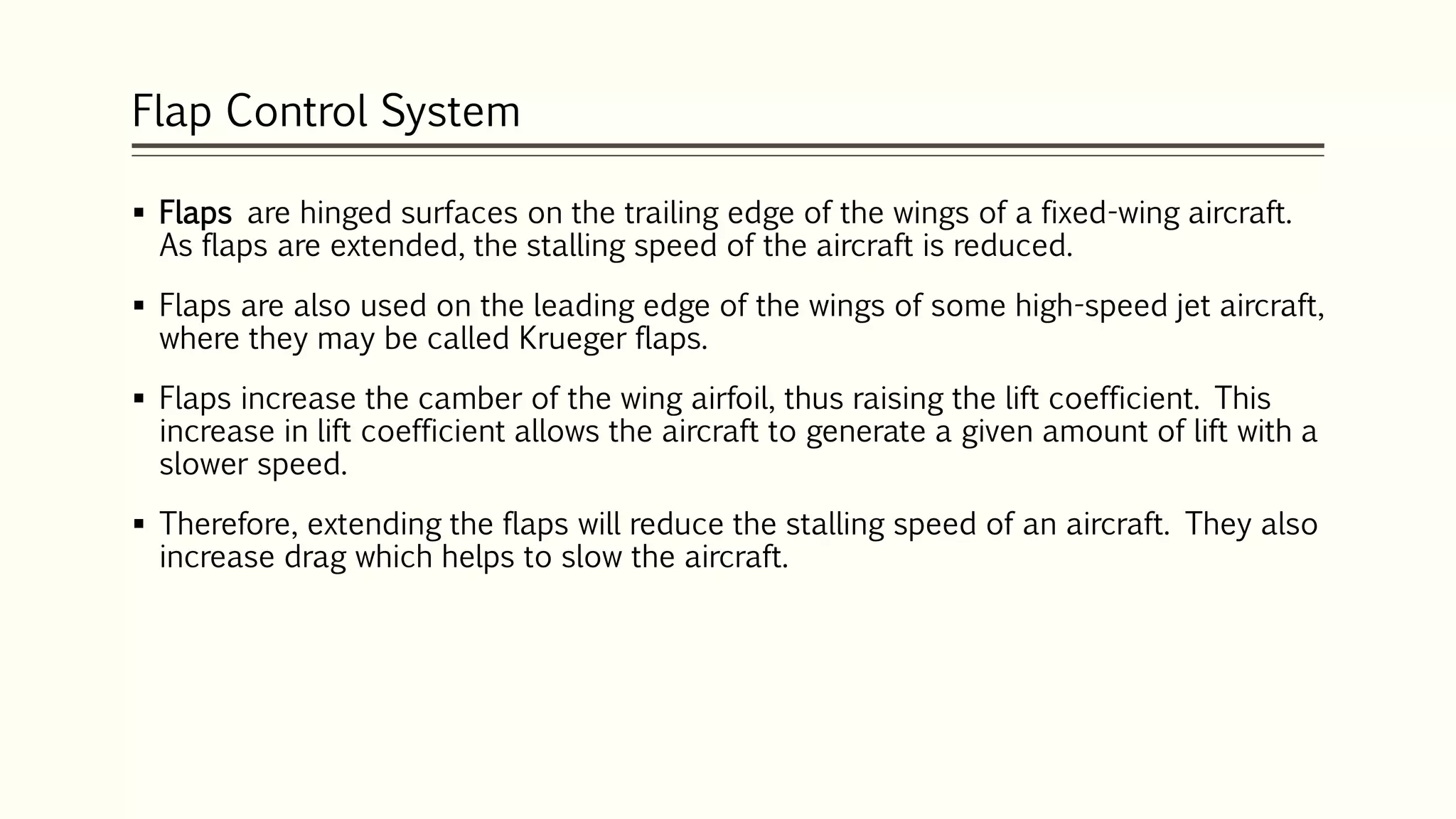 Aircraft mechanical cable control system | PPTX