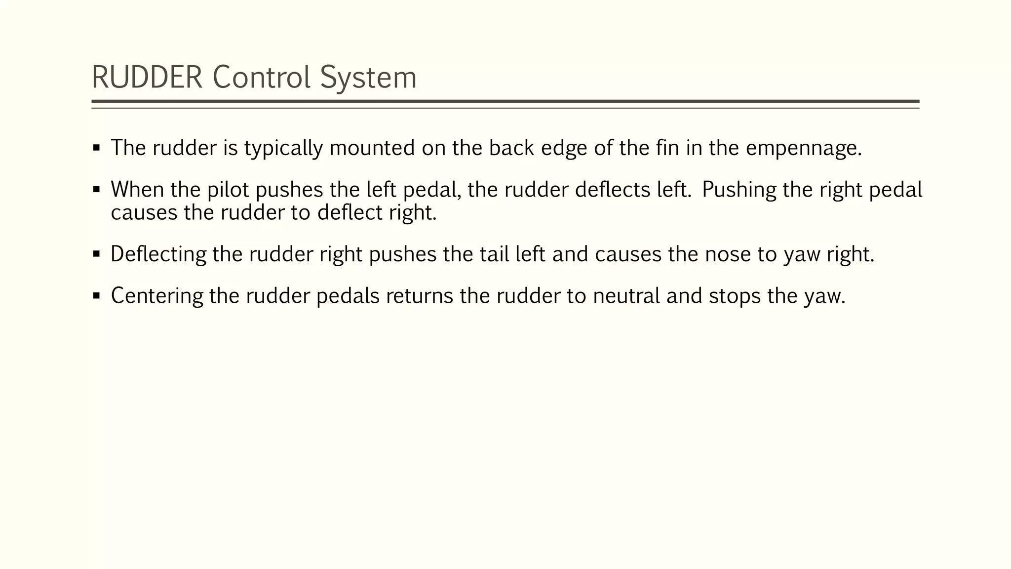 Aircraft mechanical cable control system | PPTX