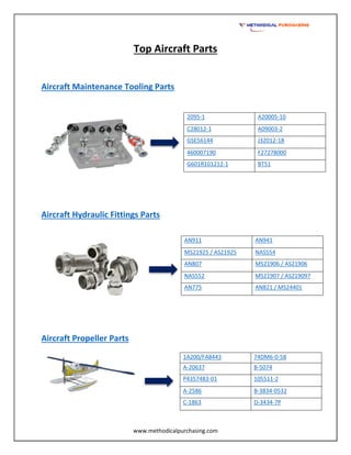 Aircraft Parts Supplier - Methodical Purchasing | PDF