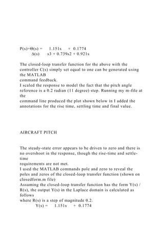 AIRCRAFT PITCH EECE 682 Computer Control Of Dynamic.docx