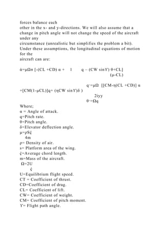 AIRCRAFT PITCH EECE 682 Computer Control Of Dynamic.docx
