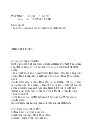 AIRCRAFT PITCH EECE 682 Computer Control Of Dynamic.docx