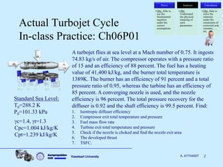 Aircraft propulsion non ideal cycle analysis | PDF