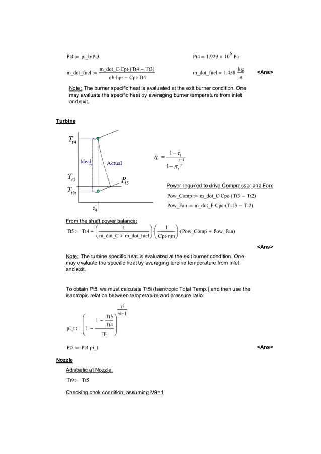 Aircraft propulsion non ideal turbofan cycle analysis | PDF