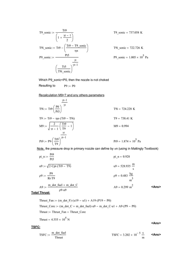 Aircraft propulsion non ideal turbofan cycle analysis | PDF