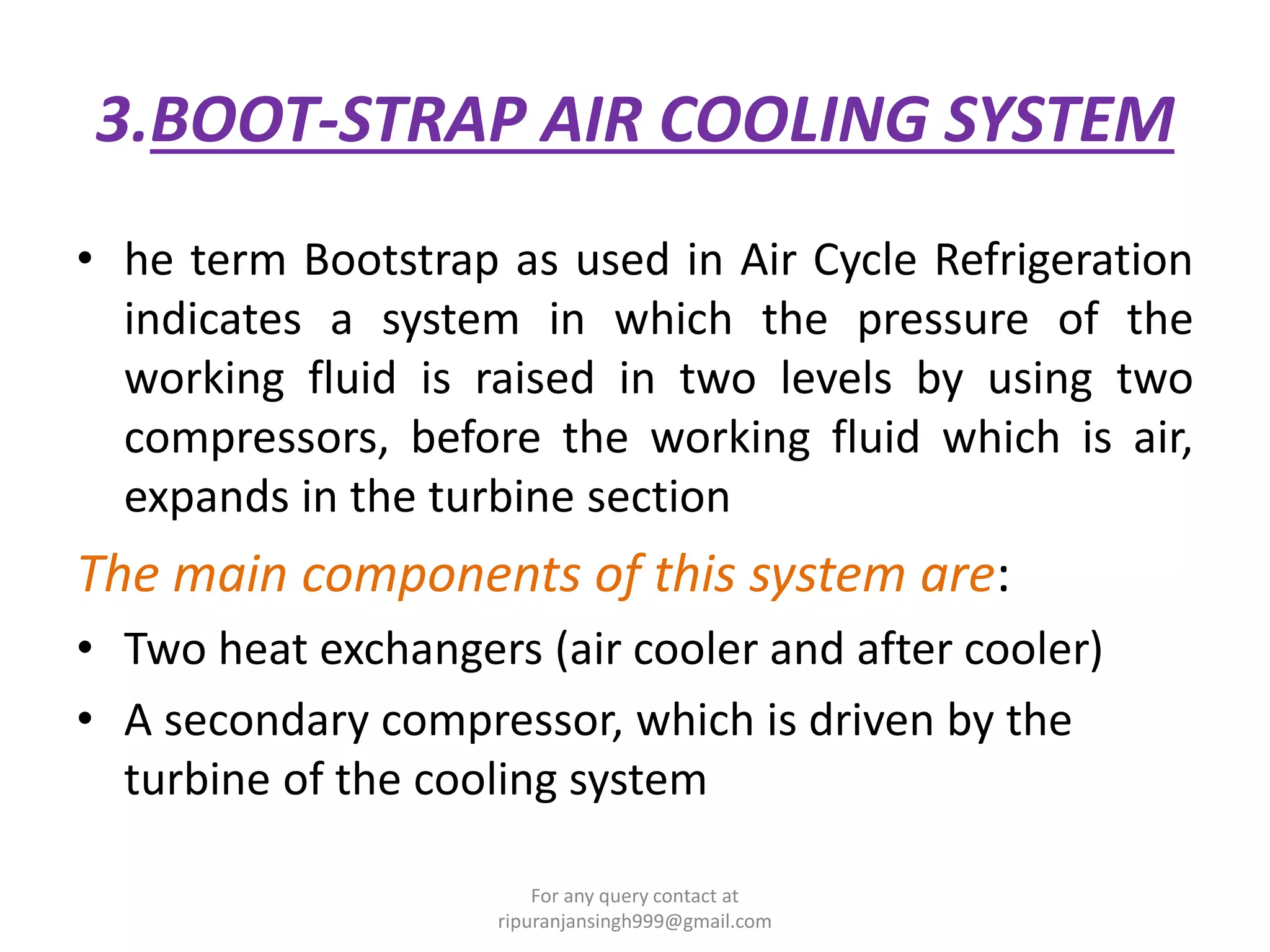 Aircraft refrigeration system (air cooling system) | PPTX