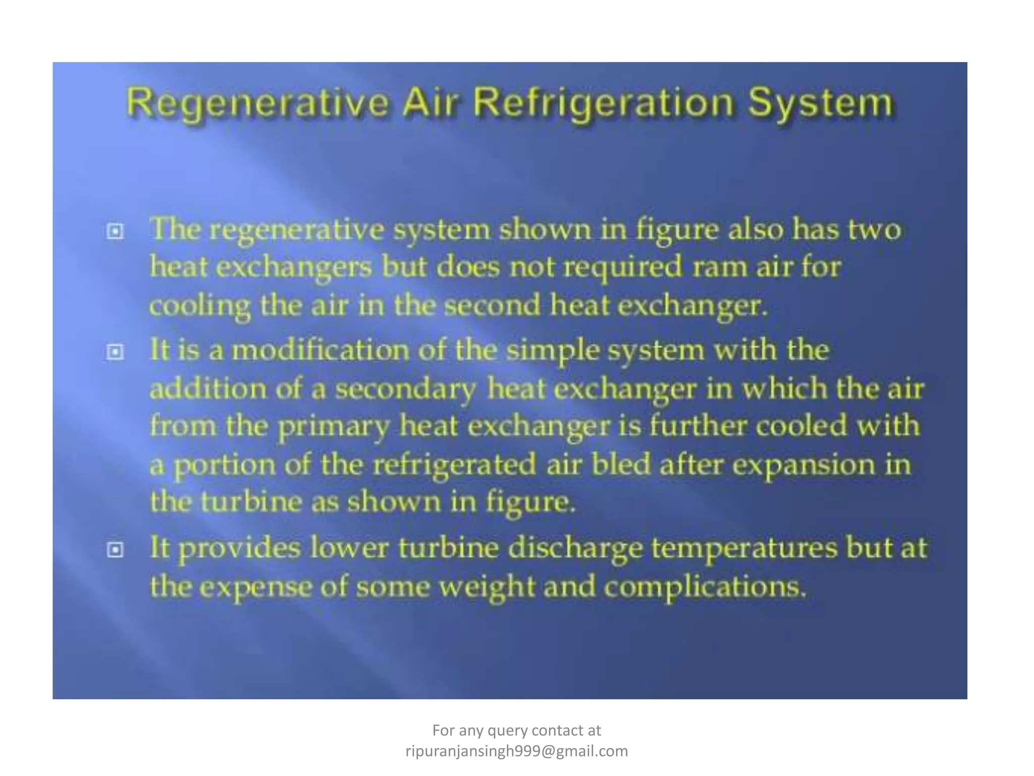 Aircraft refrigeration system (air cooling system) | PPTX