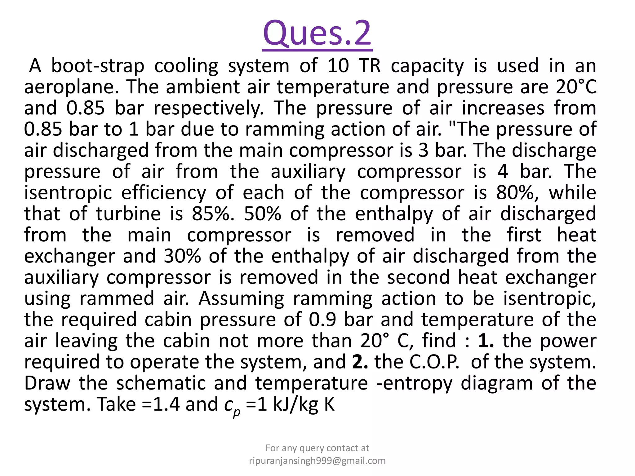Aircraft refrigeration system (air cooling system) | PPTX