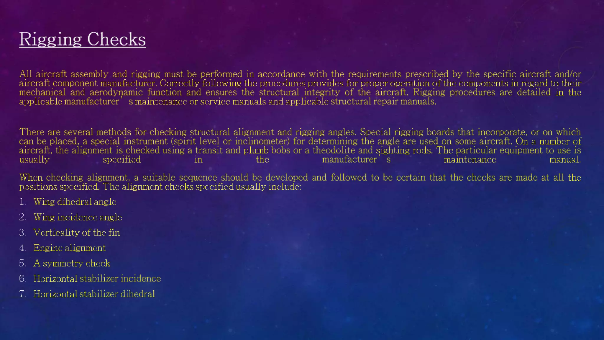 Aircraft rigging, levelling and jacking system | PPT