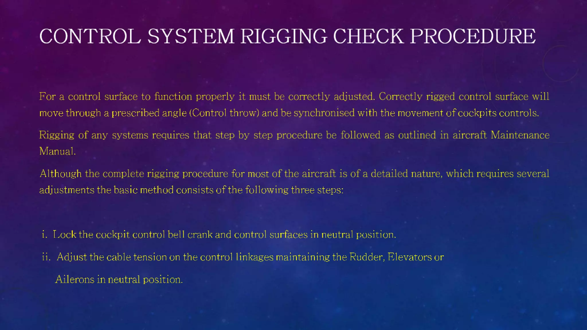 Aircraft rigging, levelling and jacking system | PPT