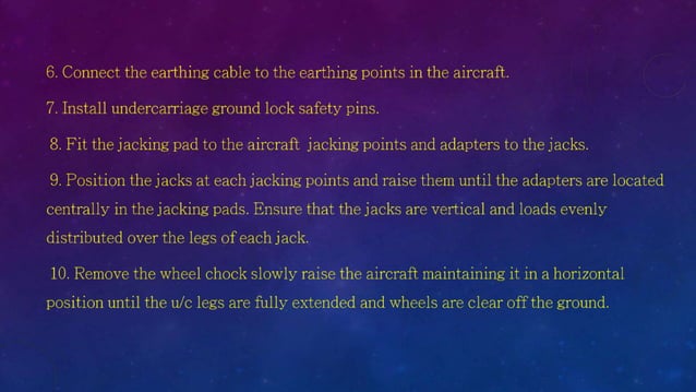 Aircraft rigging, levelling and jacking system | PPT