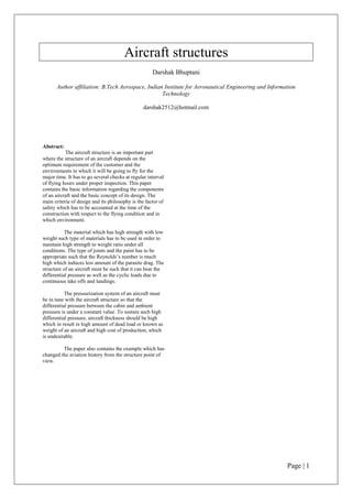 Aircraft structure pp | PDF | Air Travel | Travel Type