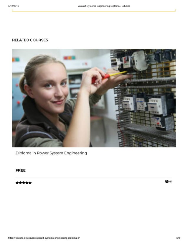 Aircraft Systems Engineering Diploma - Edukite | PDF