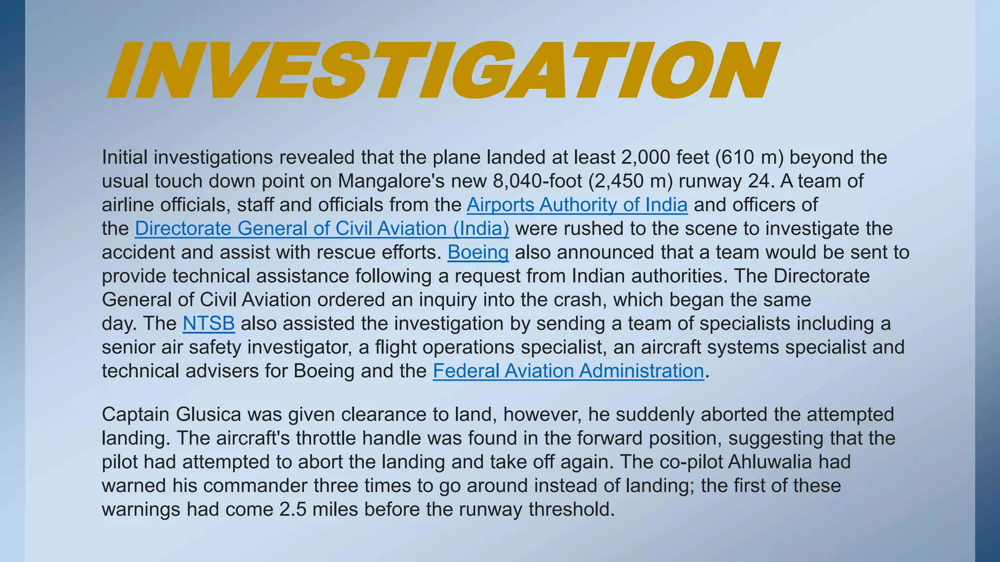 Air crash investigation | PPTX