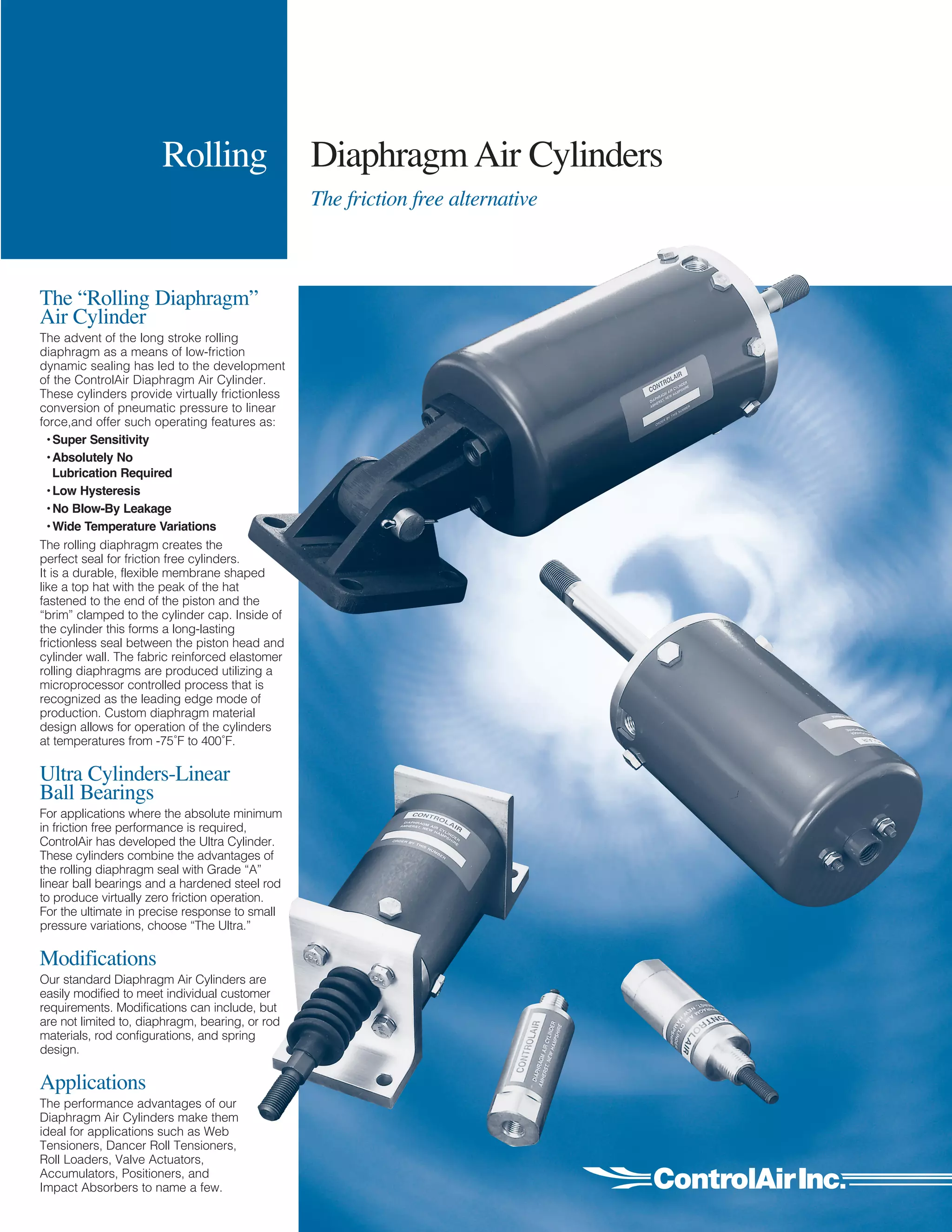 Rolling Diaphragm Air Cyclinders for Linear Motion | PDF