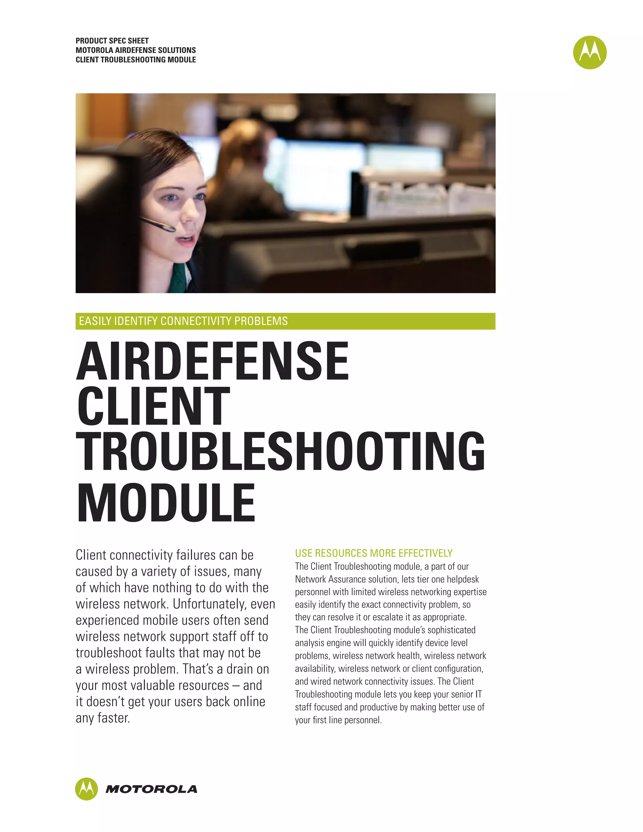 Air defense client_troubleshooting_module_spec_sheet | PDF