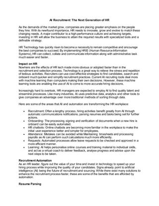 AI recruitment | PDF