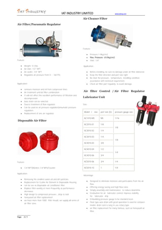 Air filter regulator | PDF