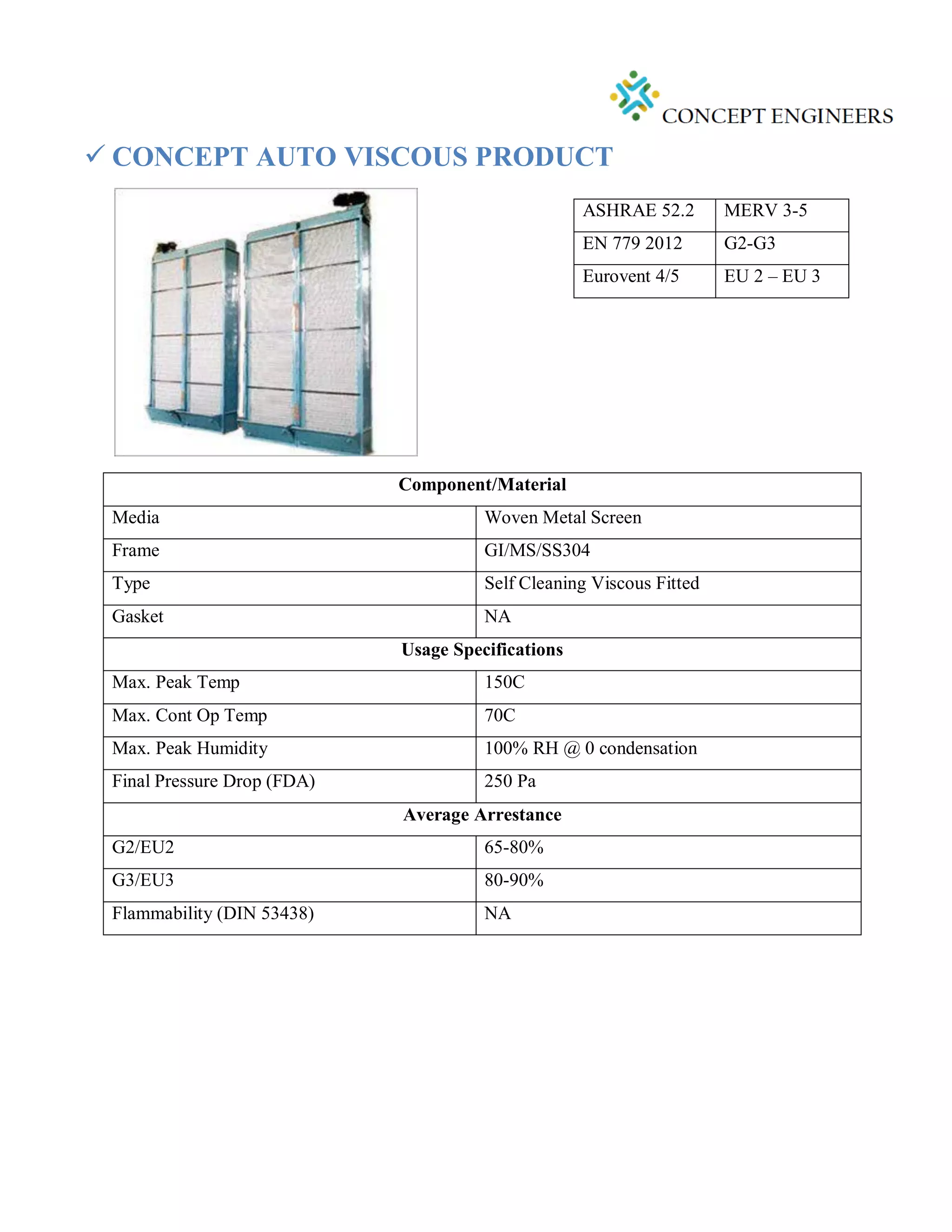Air Filters Catalog - Concept Engineers | PDF