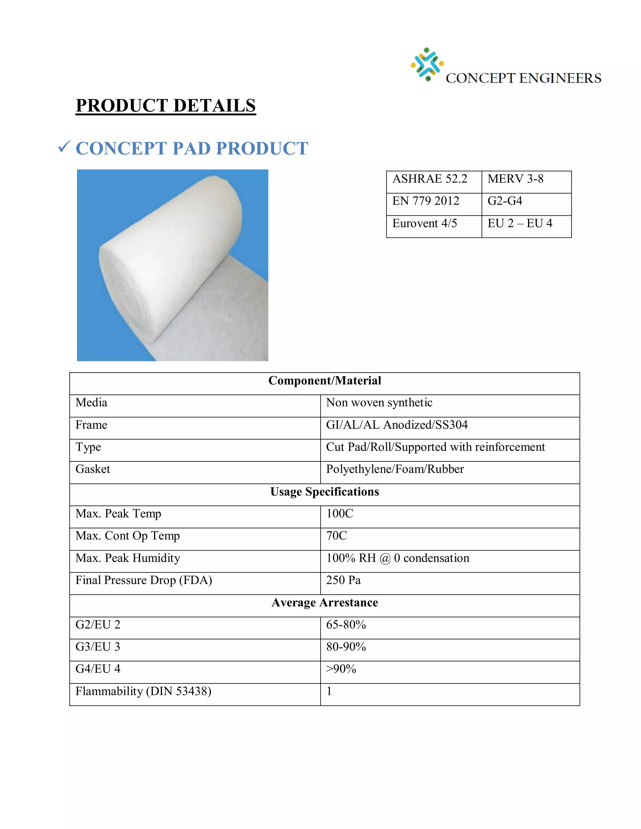 Air Filters Catalog - Concept Engineers | PDF