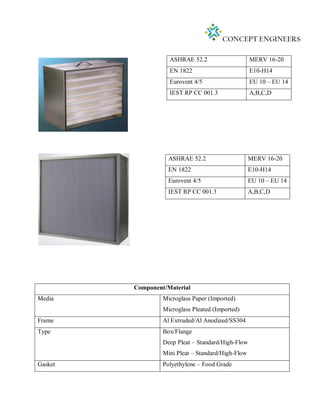 Air Filters Catalog - Concept Engineers | PDF