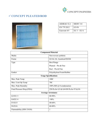 Air Filters Catalog - Concept Engineers | PDF