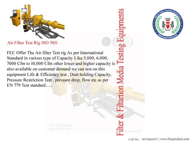 Air filter test rig iso 5011 copy | PDF