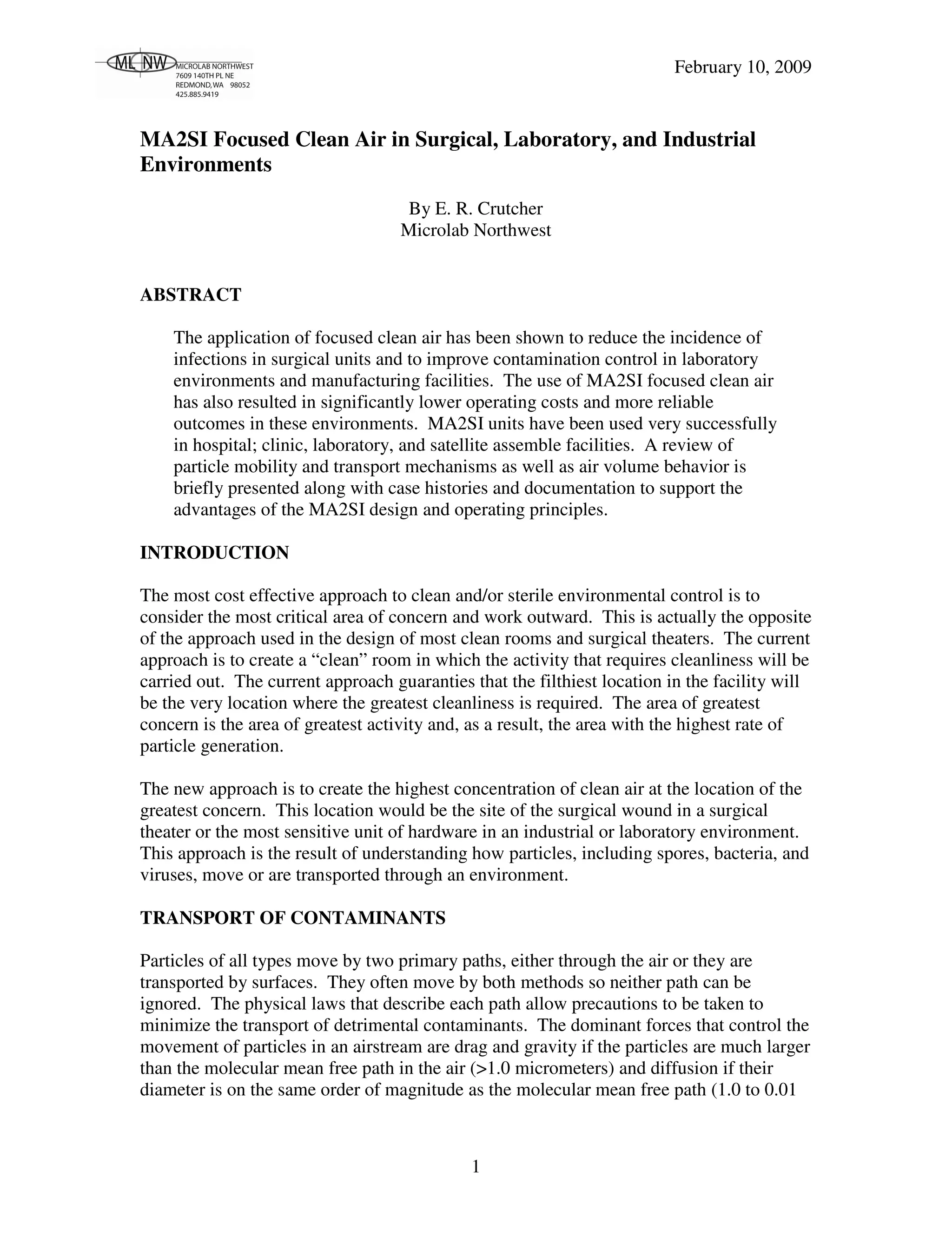 White Paper - Air Filtration And Cleanliness | PDF