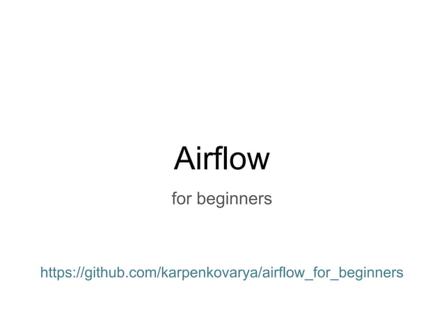 Airflow for Beginners | PDF