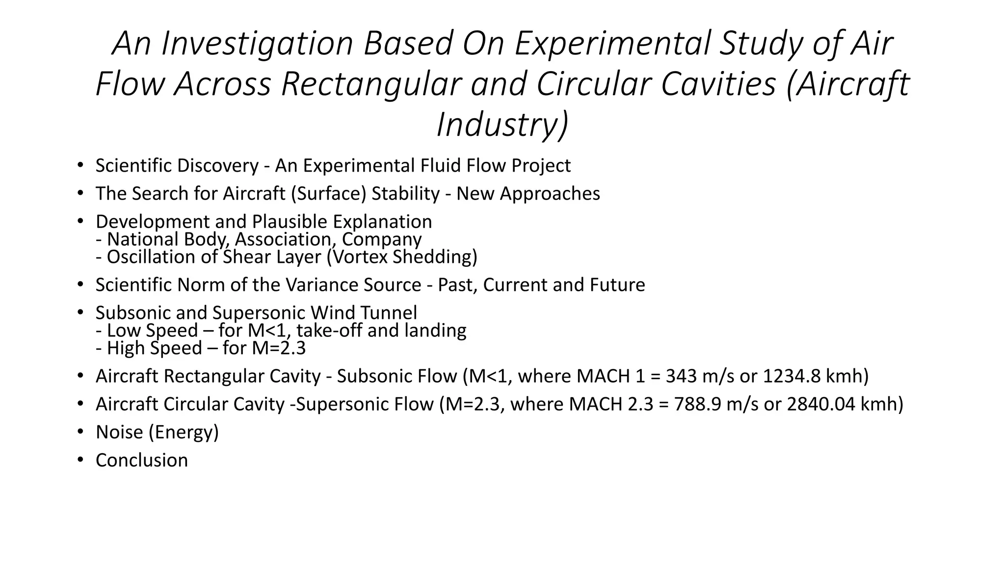 Air Flow Across Cavities (Aircraft Industry) - Gan Chun Chet | PPTX