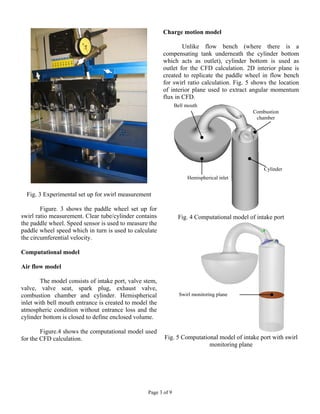 Air flow and charge motion study of engine intake port | PDF