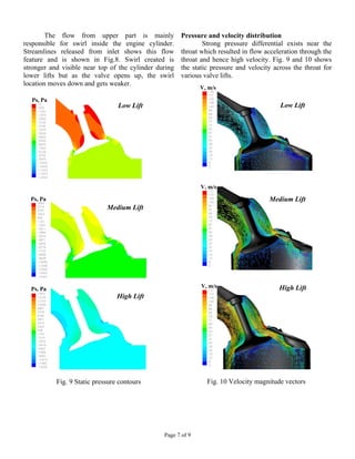 Air flow and charge motion study of engine intake port | PDF