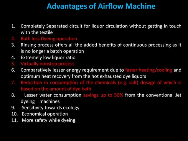 Air flow dyeing machine | PPTX
