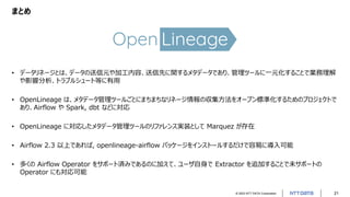 OpenLineage による Airflow のデータ来歴の収集と可視化（Airflow Meetup Tokyo #3 発表資料） | PDF
