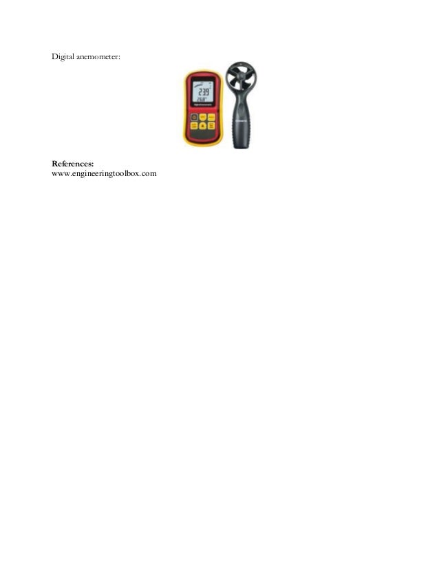 Air flow rate and manometer reading
