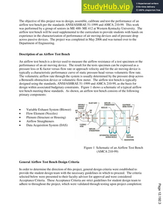 Air Flow Test Bench A Senior Capstone Project | PDF