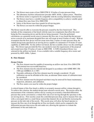 Air Flow Test Bench A Senior Capstone Project | PDF