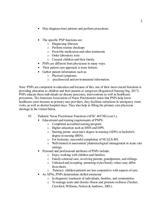 Air Force Functional Brief: The Pediatric Nurse Practitioner in Air F…