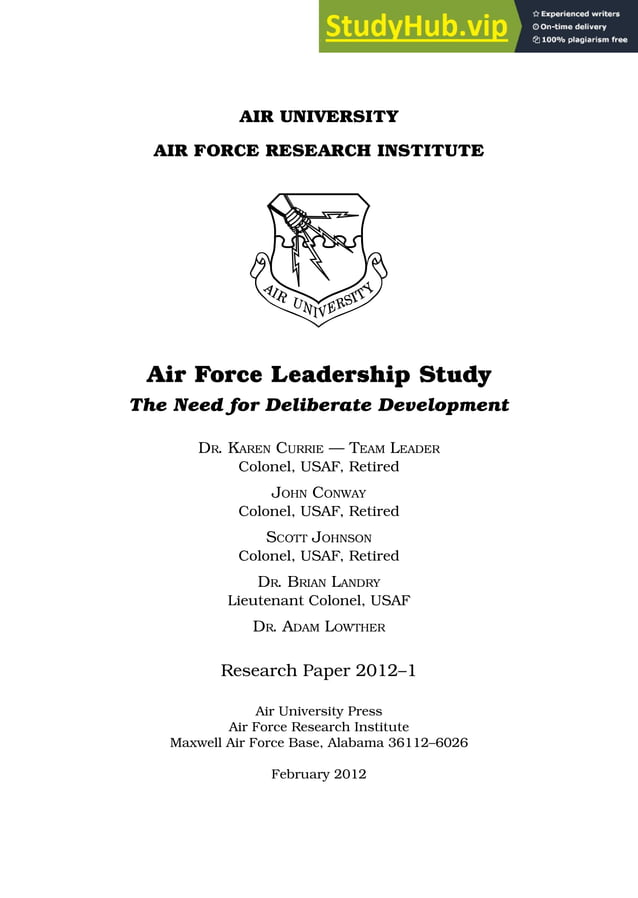 Air Force Leadership Study The Need For Deliberate Development | PDF
