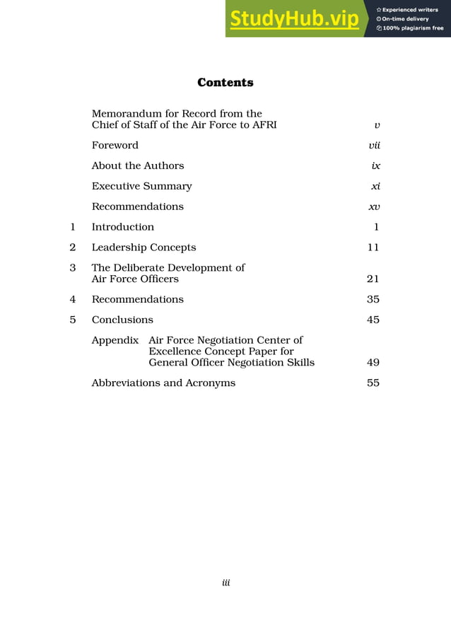 Air Force Leadership Study The Need For Deliberate Development | PDF