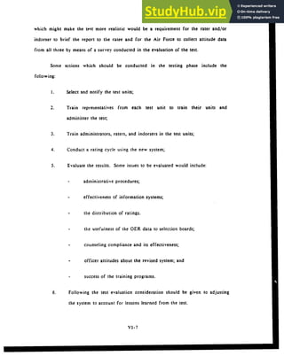 Air Force Officer Evaluation System Project | PDF