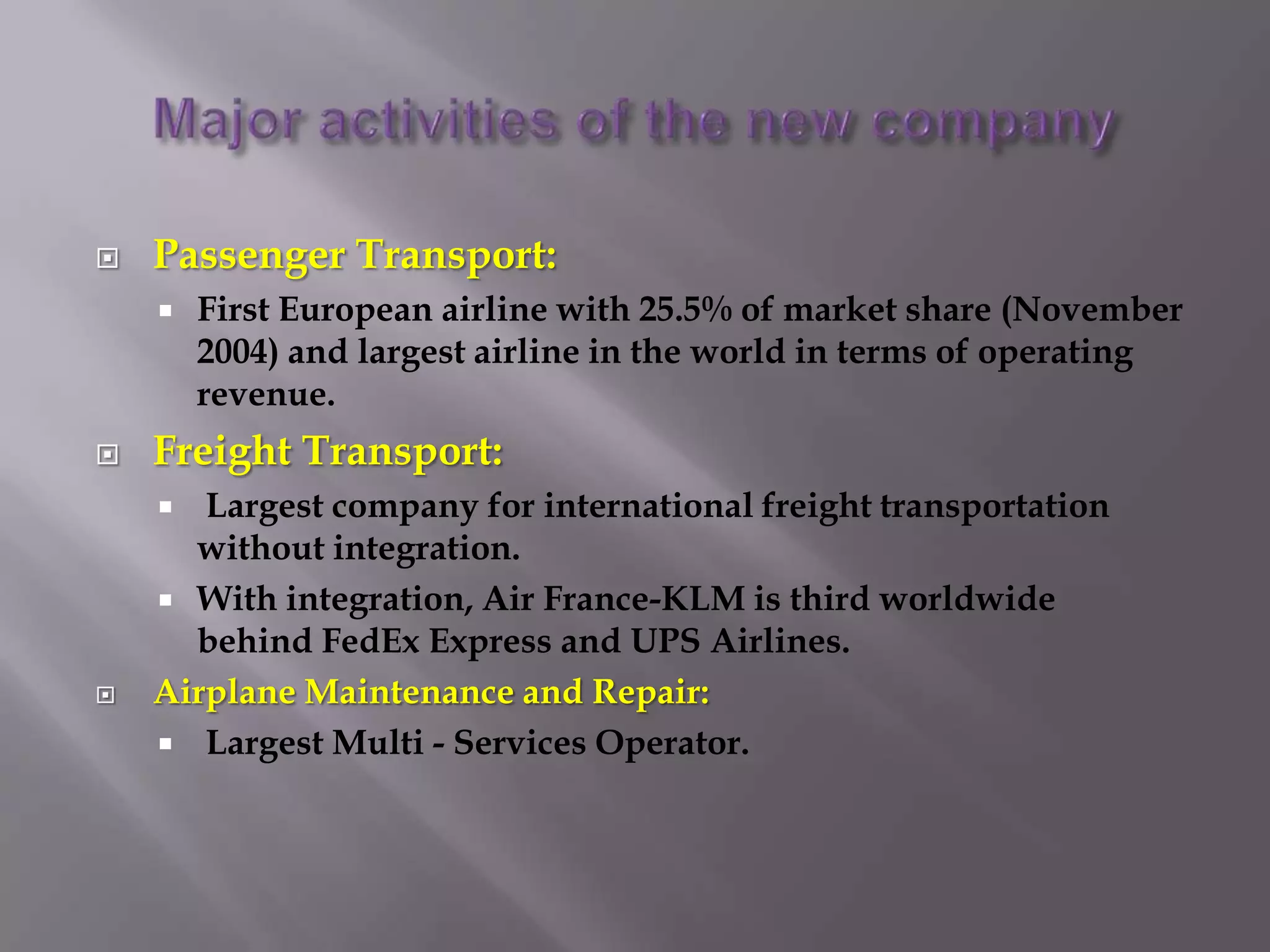Merger Between AIR FRANCE & KLM | PPTX